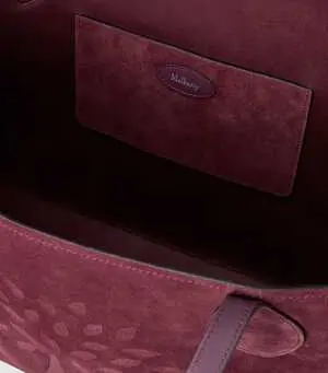 Mulberry Suede Tote Bag With Logo