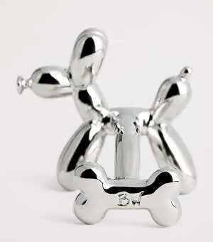 BABETTE WASSERMAN LONDON Rhoium-plated Balloon Dog Cufflinks - Silver