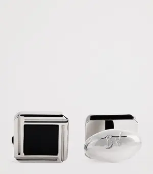 BABETTE WASSERMAN LONDON Rhodium-plated Celtic Onyx Cufflinks