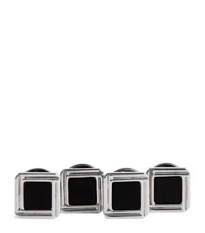 Babette Wasserman London Rhodium-plated Cufflinks & Tie Clips