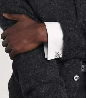 BABETTE WASSERMAN LONDON Rhoium-plated Balloon Dog Cufflinks