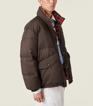 Miu Miu Technical Pongé Down Reversible Jacket - Red