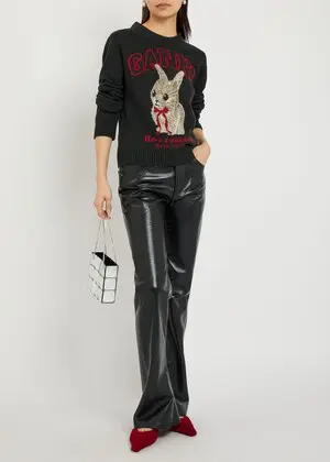 GANNI Logo-intarsia Wool-blend Jumper