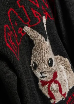 GANNI Logo-intarsia Wool-blend Jumper