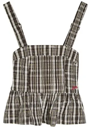 DAMSON MADDER Thalia Checked Pintucked Cami Top