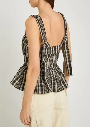 DAMSON MADDER Thalia Checked Pintucked Cami Top