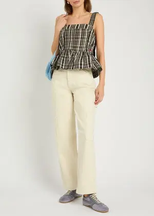 DAMSON MADDER Thalia Checked Pintucked Cami Top
