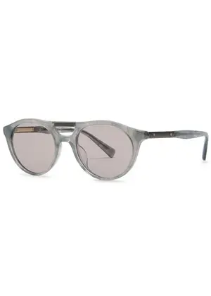 Brunello Cucinelli Flattop Round-frame Sunglasses - Grey