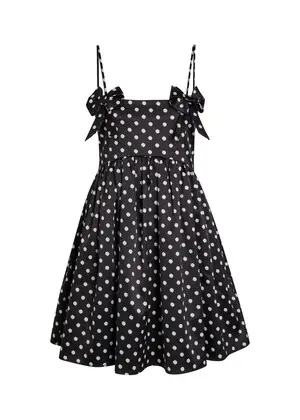 GANNI Polka-dot Stretch-satin Mini Dress