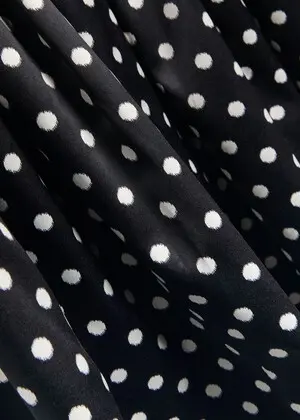 GANNI Polka-dot Stretch-satin Mini Dress