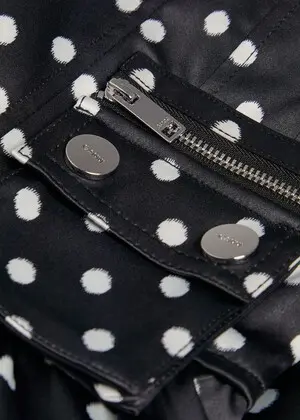 GANNI Polka Dot Satin Maxi Skirt