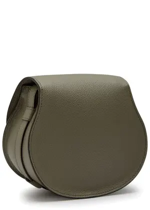 Chloé Marcie Small Grained Leather Saddle Bag - Green