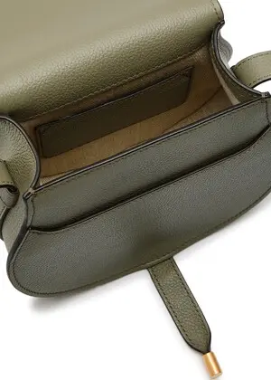 Chloé Marcie Small Grained Leather Saddle Bag - Green