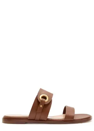GIANVITO ROSSI Belted Leather Sandals - Tan