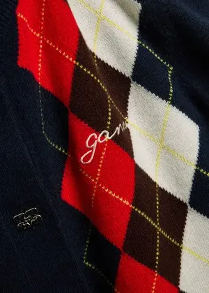 GANNI Argyle Wool And Cashmere-blend Cardigan - Multicoloured