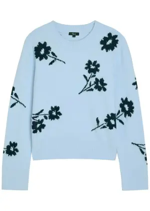Rails Anise Floral Knit Jumper - Blue