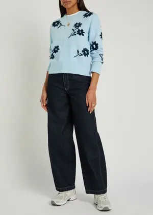 Rails Anise Floral Knit Jumper - Blue