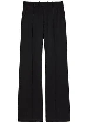 NILI LOTAN Etoile Straight-leg Wool Trousers - Black