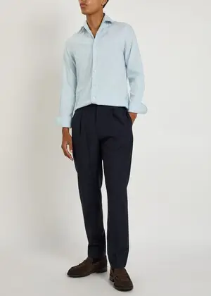 AURELIEN Cotton-blend Shirt - Blue