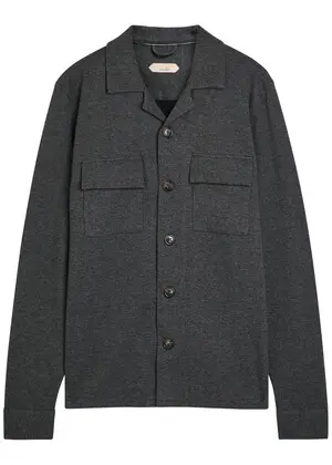 AURELIEN Cotton-blend Overshirt - Charcoal