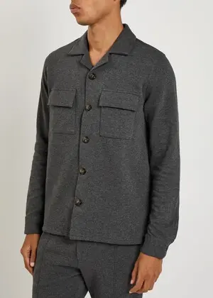 AURELIEN Cotton-blend Overshirt - Charcoal