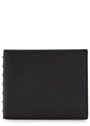 Valentino Garavani Rockstud Grained Leather Wallet - Black