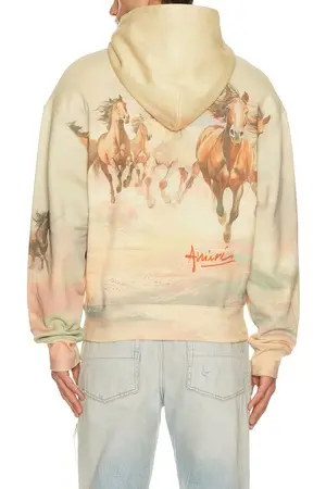 Amiri Horses Graphic Oversized Hoodie