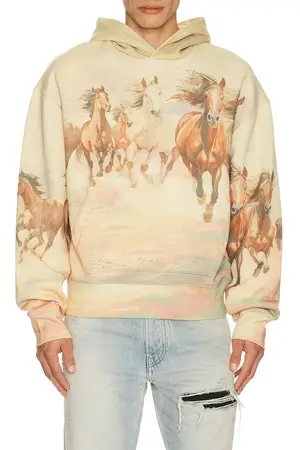 Amiri Horses Graphic Oversized Hoodie