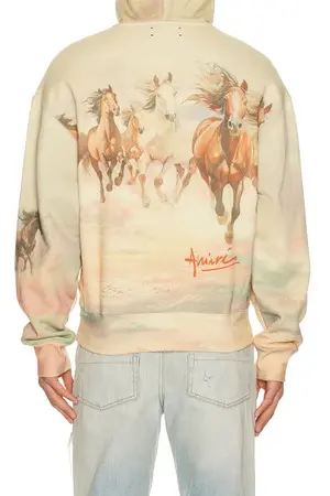 Amiri Horses Graphic Oversized Hoodie