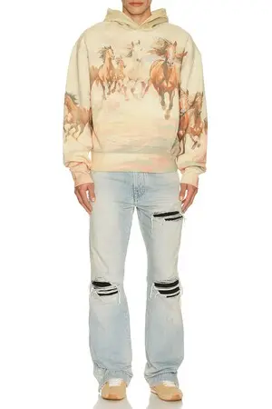 Amiri Horses Graphic Oversized Hoodie - Multi