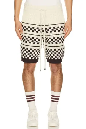 Amiri Checkered Mesh Short - Alabaster