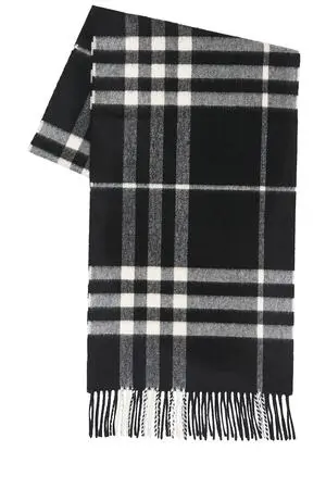 Burberry Giant Check Cashmere Scarf In Black - Black & Calico