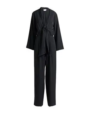 KAOS Crepe Jumpsuit With Tie Fastening - Black