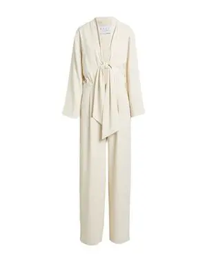 KAOS Crepe Jumpsuit With Tie Fastening - White