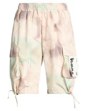 DISCLAIMER Tie-dyed Cargo Shorts - Beige