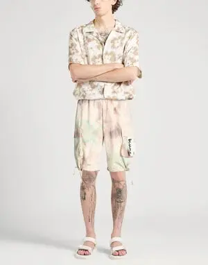 DISCLAIMER Tie-dyed Cargo Shorts - Beige