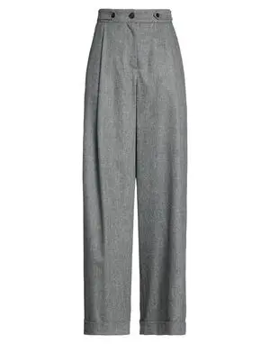 Emporio Armani Wide Leg Virgin Wool-blend Pants