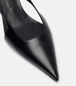 Attico Diane 55 Leather Slingback Pumps
