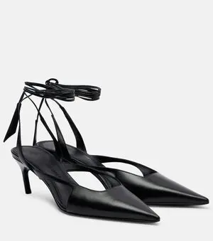 Attico Diane 55 Leather Slingback Pumps - Black