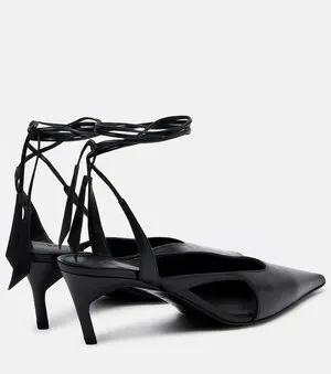 Attico Diane 55 Leather Slingback Pumps - Black
