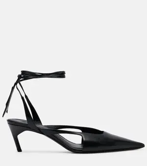 Attico Diane 55 Leather Slingback Pumps - Black