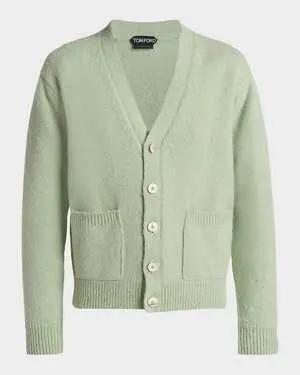 TOM FORD Wool-Blend Knit Cardigan - Iced Pista