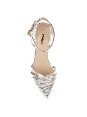 L'Agence Dua Leather Sandal - Silver Lizard