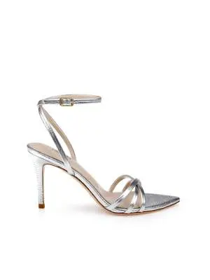 L'Agence Dua Leather Sandal - Silver Lizard