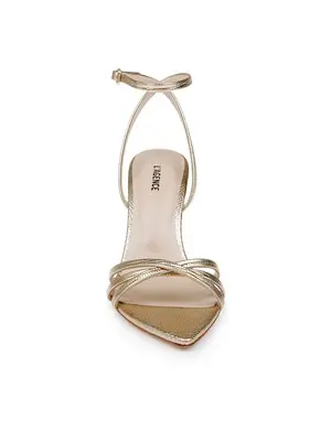 L'Agence Dua Leather Sandal - Gold Lizard Leather