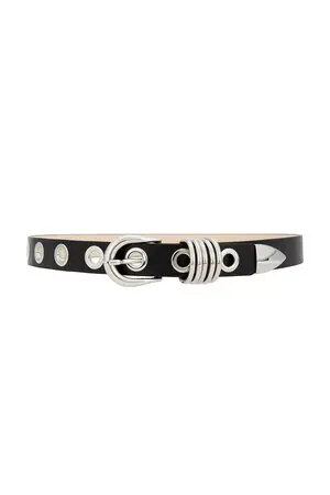 DEHANCHE Hollyhock Rivet Belt - Black & Silver