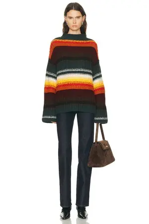 Khaite Yanis Colorblock Cashmere Sweater - Multicolor Stripe