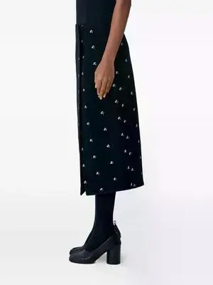 RIER Embroidered Wrap Midi Skirt