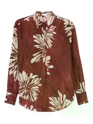 Brunello Cucinelli Floral Print Shirt - Brown