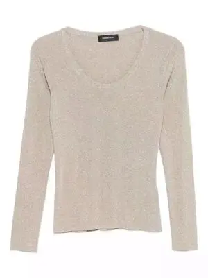 Fabiana Filippi Scoop-neck Long-sleeve Top